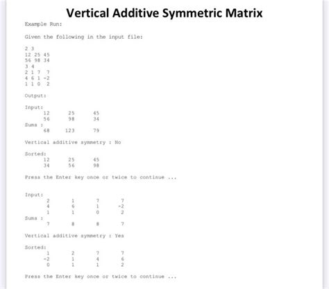 Solved Vertical Additive Symmetric Matrix Matrixes A Matrix