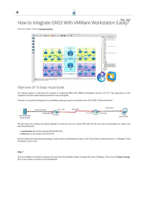 How To Integrate Gns3 With Vmware Workstation Easily Luminisindia