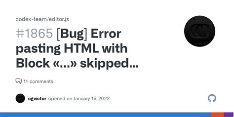 Bug Error Pasting Html With Block Skipped Because Saved Data Is