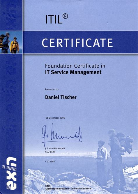 Certification Daniel Tischer