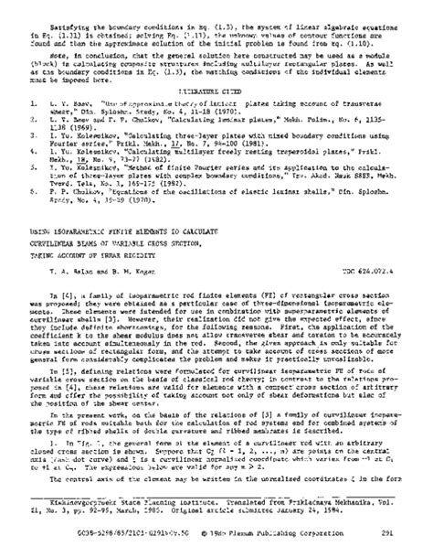 Pdf Using Isoparametric Finite Elements To Calculate Curvilinear