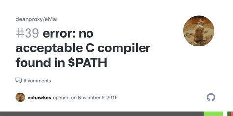 Error No Acceptable C Compiler Found In Path · Issue 39 · Deanproxy
