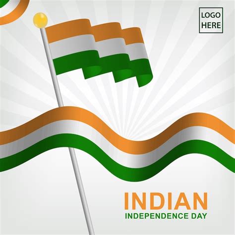 인도 독립 기념일 템플릿 프리미엄 벡터