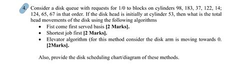 Solved Consider A Disk Queue With Requests For 10 ﻿to Blocks
