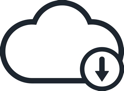 Cloud Icon And Arrow Down Symbol PNG