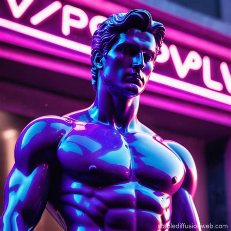 Marble Statue Emerging Holographic Data Stable Diffusion Online