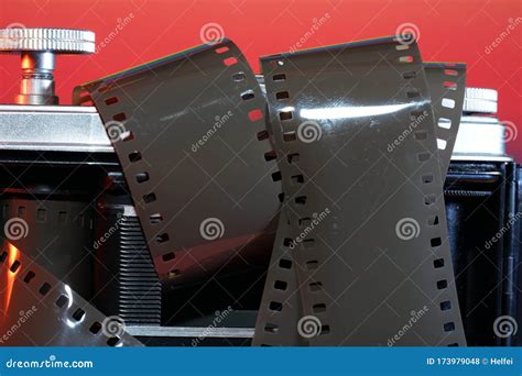 Film Of An Analogue Camera With Colorful Background Photographed In The