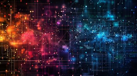 A Detailed Blueprint Of A Complex Network System With Various Nodes And Connections Highlighted