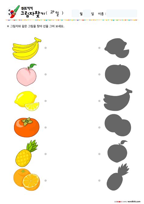 [그림자 찾기 4장] 06 과일 그림 연결하기 Find The Correct Shadow