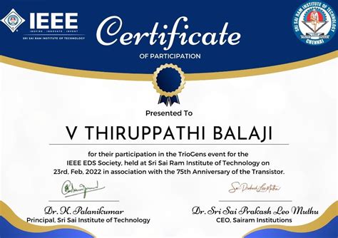 Thiruppathi Balaji V On Linkedin Ieee Triogens