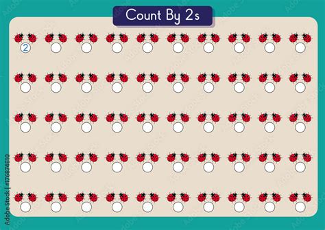 Counting By S Write The Missing Numbers Skip Counting Worksheet Stock Vector Adobe Stock