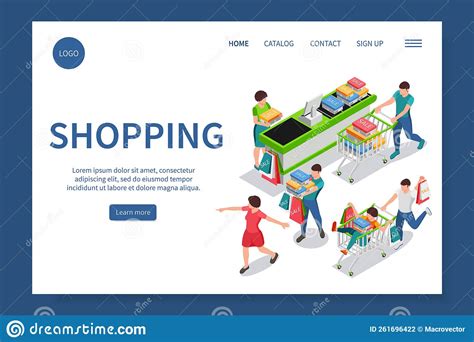 Shopping People Isometric Website Stock Vector Illustration Of Buyer