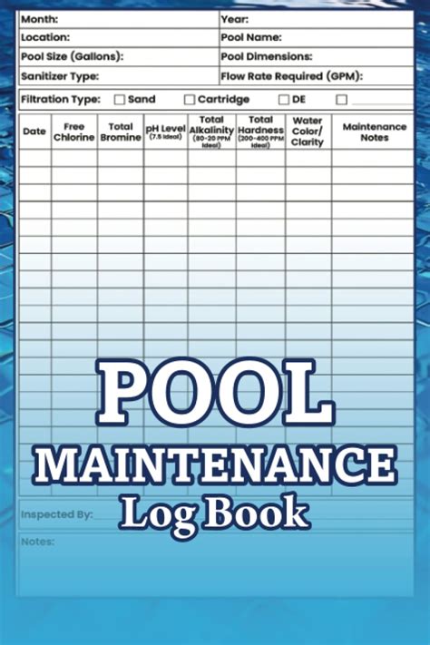 Pool Maintenance Log Sheet At Michele Fields Blog