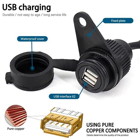 Motorfiets Wijzigen 12V Dubbele Usb Lader Adapter Vicedeal