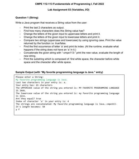 solved question 1 string write a java program that