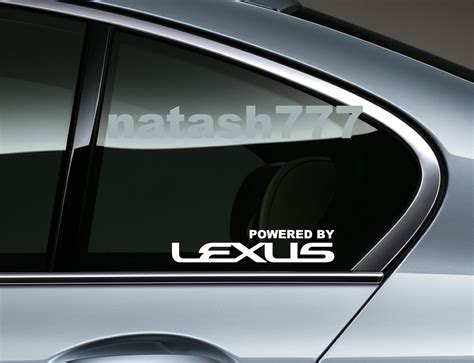 Powered By Lexus Sport Racing Decal Sticker Emblem Logo Window White