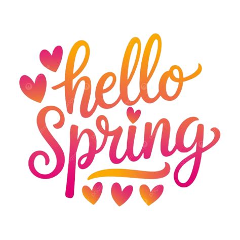 세련된 안녕하세요 메시지와 함께 봄을 환영합니다 안녕하세요 봄 안녕하세요 봄 문자 메시지 세련되고 그라디언트 텍스트 Hello 스프링 Png 일러스트 및 이미지 에