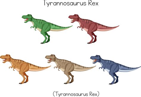 Tyrannosaurus Rex In Five Colors 6928742 Vector Art At Vecteezy