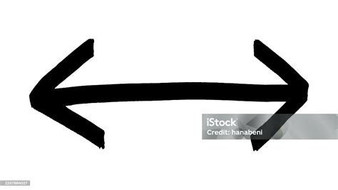 Hand Drawn Both Sides Axis Arrow Vector Icon Illustration Stock