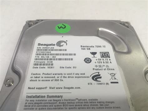 Seagate Barracuda ST3160318AS 7200.12 160GB 7200RPM 3.5" Internal HDD ...
