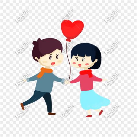 칠석 커플 데이트 만화 Png 일러스트 무료 다운로드 Lovepik