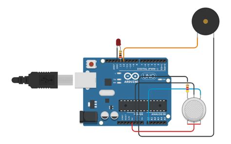 Circuit Design Alarme De Gás Com Buzzer Tinkercad