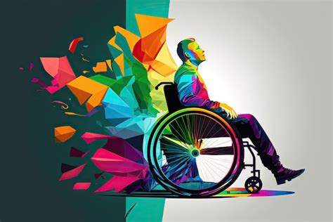 Premium Ai Image Disabled Person On Abstract Style On A Colored