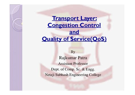L Transport Layer Congestion And QoS Transport Layer Congestion Control And Quality Of
