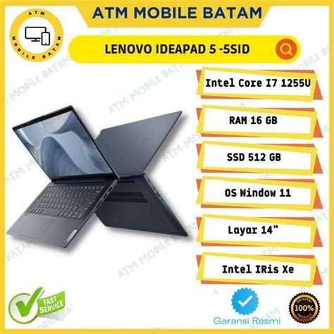 Jual LENOVO IDEAPAD SLIM 5 5SID I7 1255U 16GB 512GB SSD IRIS XE FHD W11 OHS Di Seller ATM MOBILE