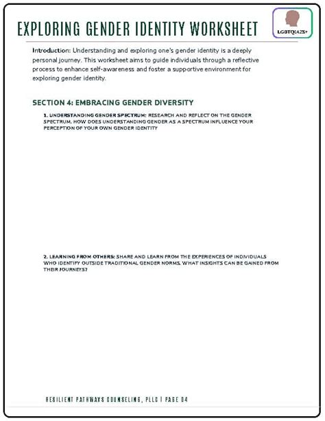 Exploring Gender Identity Printable Worksheet Packet Tpt
