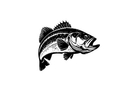 Bass Fish Silhouette Vector Premium Ai Generated Vector