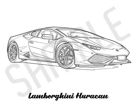 Huracan Color Page Lamborghini Huracán Free Printable Coloring Page