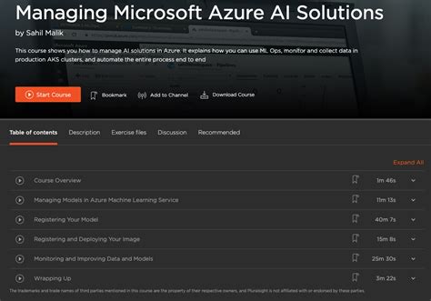 new pluralsight course managing microsoft azure ai solutions by