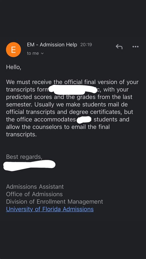 uf admissions transcript issue r ufl