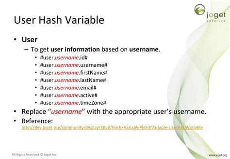 Joget Workflow V6 Training Slides 9 Hash Variable Ppt