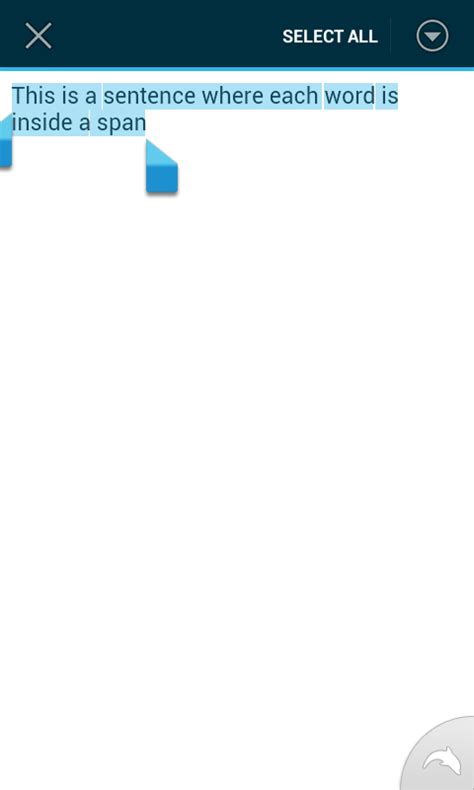 Javascript White Spaces Between Spans While Selecting On Android