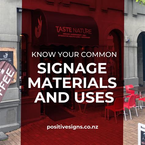 Know Your Common Signage Materials And Uses Positive Signs Print