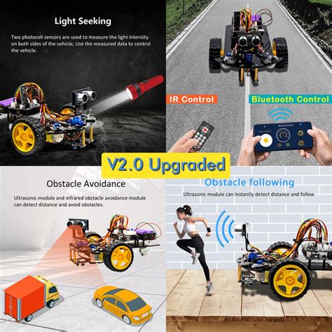 Lafvin Smart Robot Car 2wd Chassis Kit With Ultrasonic Module L298n D