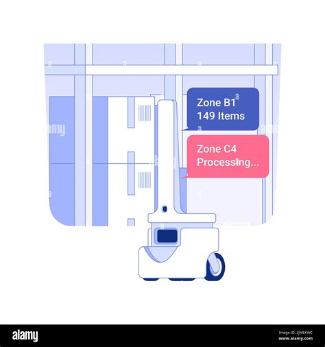Inventory Robots Isolated Concept Vector Illustration Autonomous Mobile Inventory Robot In