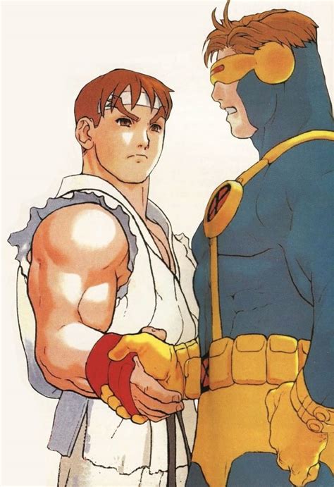 Ryu Vs Cyclops Artwork In X Men Vs Street Fighter Street Fighter Art Capcom Art Marvel Vs