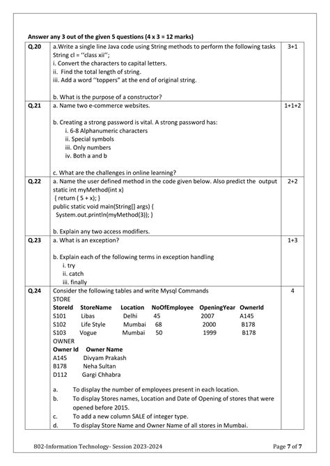 Cbse Class 12 Information Technology Sample Papers 2023 2024 Indcareer Schools