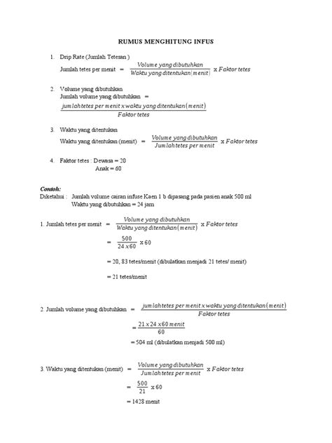 Rumus Menghitung Infus Pdf Rumus Menghitung Infus Pdf