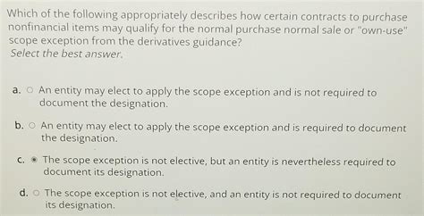 Solved Which Of The Following Appropriately Describes How