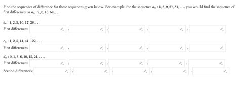 Solved Find The Sequences Of Difference For Those Sequences