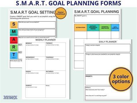 Smart Goals Sheet Smart Goal Template Smart Goal Planning Form