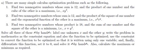 Solved There Are Many Simple Calculus Optimization Problems Chegg