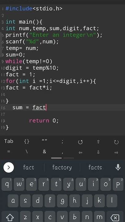 finding krishnamurthy number in c coding programming hacker