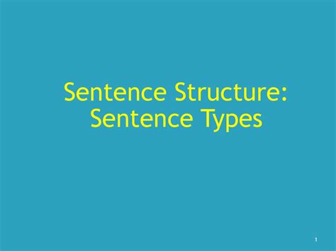 SOLUTION Sentence Structure Types Studypool