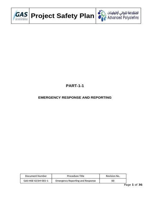 Gas Hse Gcsm 001 01 Emergency Response Reporting Pdf