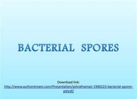 Bacterial Sporeppt